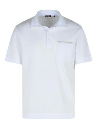 Ermenegildo Zegna polo à poche poitrine - Blanc