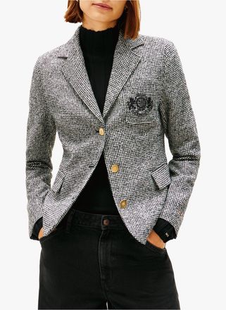 Tommy Hilfiger Blazer cintr&eacute; en laine m&eacute;lang&eacute;e