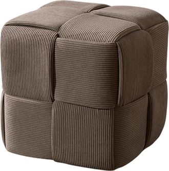 Generic Velvet Polsterte Handgefertigte Gewebte Würfel -Pouf -ottomane - Moderner Gepolsterter Quadratfußlauf -hocker Für Wohnzimmer Schlafzimmer Eingang(Size
