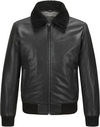 Milestone Herren Lederjacke schwarz