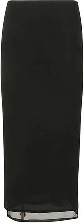 Fabiana Filippi Femme, Jupes, Noir, Taille: 38 FR Sheer Hem Midi Skirt