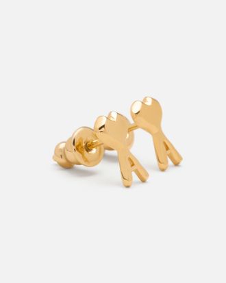 Ami Ami Paris - Boucles dOreilles Dor&eacute;es Argent&eacute;es Ami De Coeur en Laiton Or - TU - Unisex