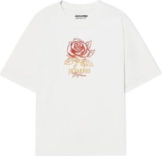 Jack & Jones Joralmeria T-Shirt SS Crew Neck FST pour Homme, Blanc &eacute;clatant., L