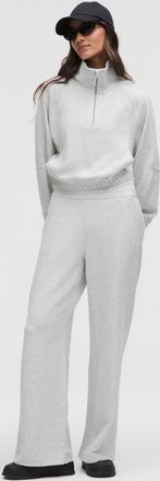 lululemon Scuba Hose mit mittelhohem Bund und weitem Bein Waffelmuster f&uuml;r Frauen - Gr&ouml;&szlig;e 2XS in Heathered Core Ultra Light Grey