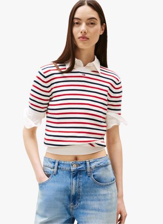 Tommy Hilfiger Pull ajust&eacute; &agrave; manches courtes