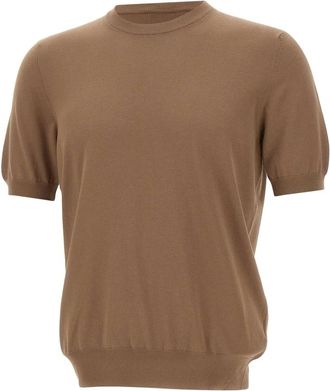 Gran Sasso Homme, Pulls, Brun, Taille: 2XL T-shirt Tricot Col Rond