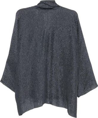 Cortana Crinkled Silk Overshirt - Navy