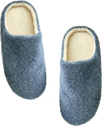 Holibanna Pantoufles Int&eacute;rieur Hommes et Femmes Hiver Chaudes Semelle Souple Silencieuse et Ultra L&eacute;g&egrave;re Bleu Marine