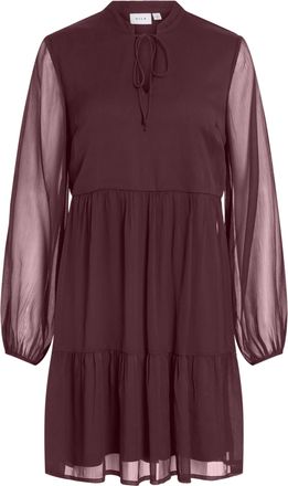Vila Vifalia L/S Tie V-Neck Dress