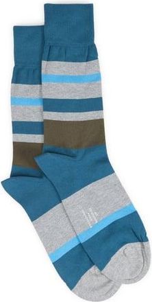 Au Printemps Paris Chaussettes hautes ray&eacute;es en coton m&eacute;lang&eacute;