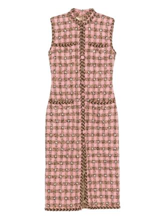 Giuseppe Di Morabito robe en tweed à carreaux - Rose