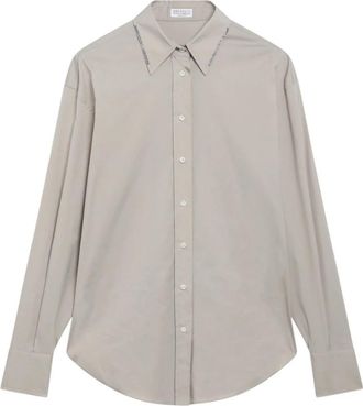 Brunello Cucinelli Monili Besatz Hemd - - Blouses & Shirts - Damen - Beige - L