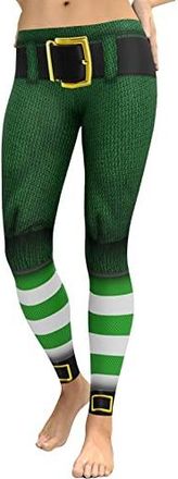 Generic Legging de gym pour femme - Pantalon de yoga - Imprim&eacute; &agrave; rayures - Vert - Pilates - Course &agrave; pied, vert militaire, M