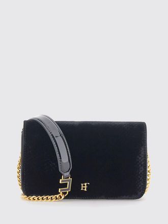 Elisabetta Franchi Mini-Umh&auml;ngetasche aus Samt mit Python-Print