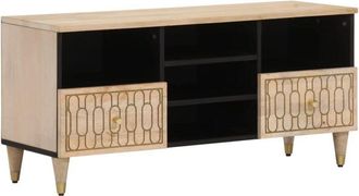 vidaXL Vidaxl - Meuble tv 100x33x46 cm bois massif de manguier