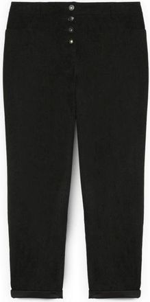 Fiorella Rubino Femme, Pantalons, Noir, Taille: 48 FR Pantalon Barrel en Velours Côtelé