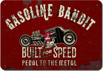 Gasoline Bandit Original Hot Rod Racer Deko-Blechschild: Pedal to The Metal
