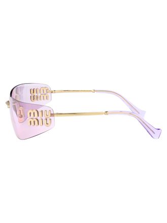 Miu Miu 0MU Pale Gold Metal Sunglasses - Gold