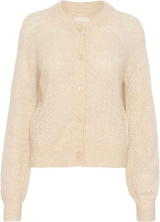 Part Two Femme, Pulls, Beige, Taille: 40 FR Cardigan en Tricot Chêne Français Melangé