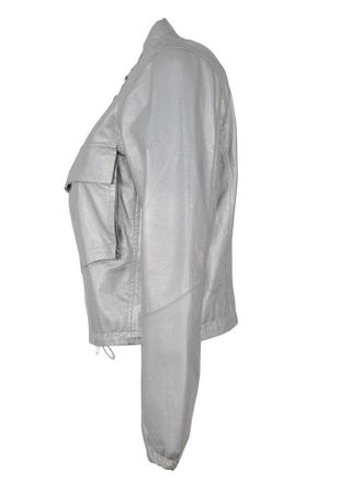 Freaky Nation Lederjacke New Kenso-FN Freaky Nation - Damen Lederjacke Lammnappa silber metallic