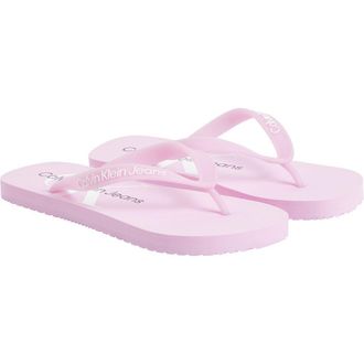 Calvin Klein Jeans Damen Flip Flops Beach Sandal Badeschuhe, Rosa (Glowing Guava/Bright White), 37