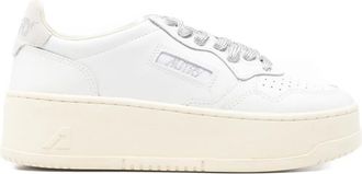 Autry Medalist metallic-lace sneakers - Wei&szlig;