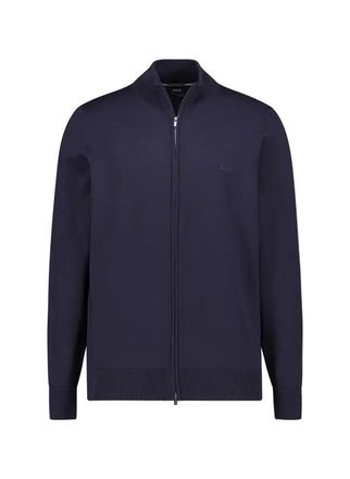 HUGO BOSS Herren Sweatjacke blau Merino meliert