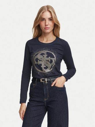 Guess Bluse W6BI58 K7388 Dunkelblau Slim Fit