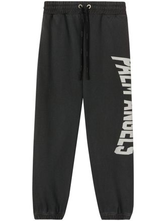 Palm Angels pantalon de jogging &agrave; logo imprim&eacute; - Gris