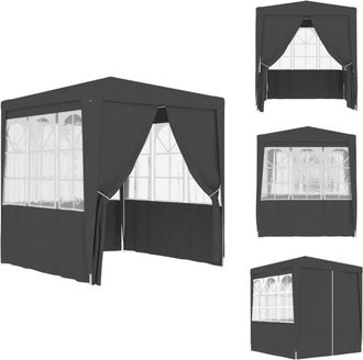 vidaXL Tente de réception avec parois 2,5x2,5 m Anthracite 90 g/m² - Tents De Réception - Abri Jardin - Gazebo - Chapiteau Pliable - Parasol Géant