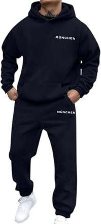 Generic Surv&ecirc;tement 2 pi&egrave;ces pour homme - En coton - Surv&ecirc;tement de sport baggy - Chaud et confortable - Sweat &agrave; capuche et pantalon de jogging - Tenue de loi