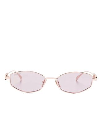 Gucci Sonnenbrille mit ovalem Gestell - Gold
