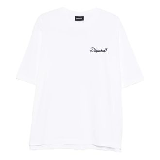 Dsquared2 T-Shirt mit gesticktem Logo - - Tops - Herren - Wei&szlig; - XL
