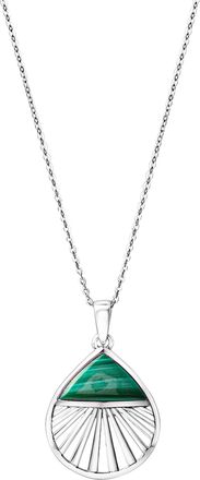 Zeeme Gemstones Anh&auml;nger mit Kette 925/- Sterling Silber rhodiniert Malachit