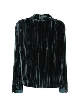 Emporio Armani Pleated Velvet Shirt - Green