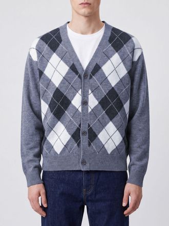 Dunst Cardigan &agrave; col V en pure laine &agrave; motif losanges