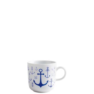 Kahla 475300A00613C AHOI Marie Kaffeebecher 0,30 l Ankerwelt | Kaffeetasse aus Porzellan im maritimen Stil