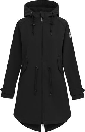 Derbe Softshelljacke Island Friese Damen Schwarz 38 | Softshelljacke | Übergangsjacke | Frauen| Kapuze | Zip | Hamburg | Mantel | Black