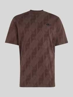 adidas Originals Regular Fit T-Shirt aus reiner Baumwolle mit Allover-Logo-Muster