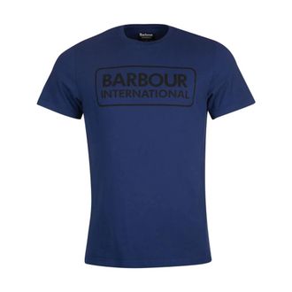 Barbour Essentielles Gro&szlig;es Logo Motorrad T-Shirt - - Tops - Herren - Blau - XL