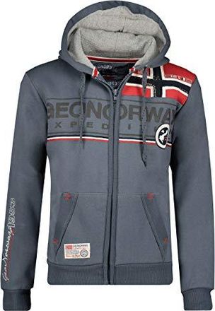 Geographical Norway GEO NORWAY Flipper Men - Sweatshirt pour Homme A Capuche (Gris foncé, L)
