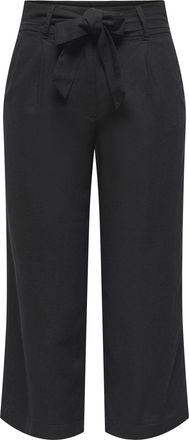 Only Damen Onlcaro Hw Linen Belt Culotte PNT Hose, Schwarz, S