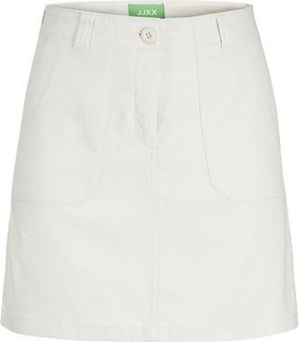 Jack & Jones Damen JXKENDAL Worker REG HW Skirt PNT Rock, White Onyx, Large