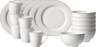 Ritzenhoff & Breker Isabella Frühstücks-Set 18-teilig, Henkelbecher (350 ml) Müslischalen (15 cm) und Frühstücksteller (21 cm) für 6 Personen, Florales Dekor, Spülmaschin