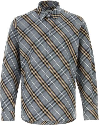 Burberry Homme, Chemises, Multicolore, Taille: XL Chemise en popeline brod&eacute;e
