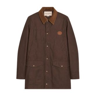 Valentino Vlogo Signature Canvas Mantel - - Coats - Herren - Braun - L