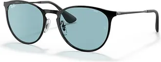 Ray-Ban Erika Metal Evolve Sonnenbrillen Schwarz Fassung Blau Glas 54-19