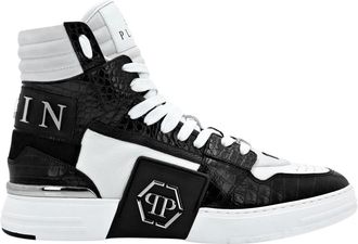 Philipp Plein Homme, Chaussures, Blanc, Taille: 35 EU Phantom Kick$ Hi-Top Baskets