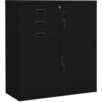 vidaXL Armoire de bureau Noir 90x40x102 cm Acier Vidaxl