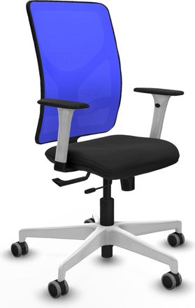 Piqueras y Crespo Stuhl aus PC mit wei&szlig;en und schwarzen Armlehnen, h&ouml;henverstellbare Lendenwirbelst&uuml;tze, ausgestattet mit Syncro/Traslack und Schneideschaum, Blau/Schwa